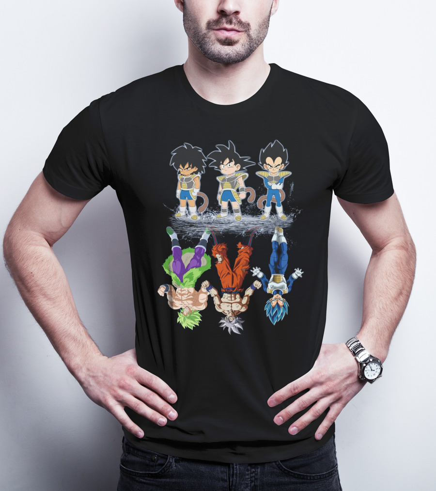 Broly Goku Vegeta Saiyan Evolution Half Saiyan Half Saiyan Gods T-Shirt