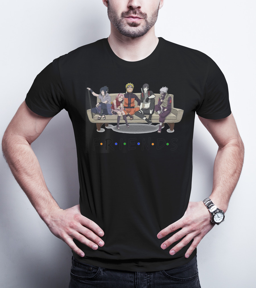Naruto Characters Sitting On Friends Couch T-Shirt