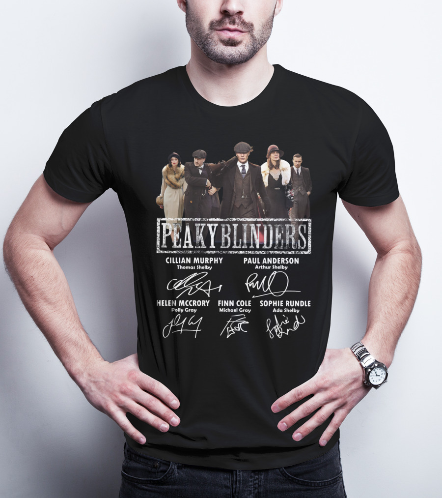 Peaky Blinders Cast Signatures Cillian Murphy Paul Anderson Helen McCrory Finn Cole Sophie Rundle T-Shirt