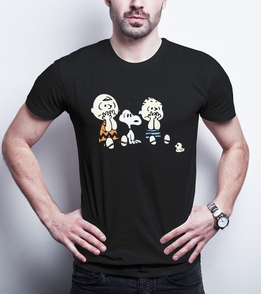 Peanuts Snoopy Charlie Brown Christmas Boo Spooky Scene T-Shirt