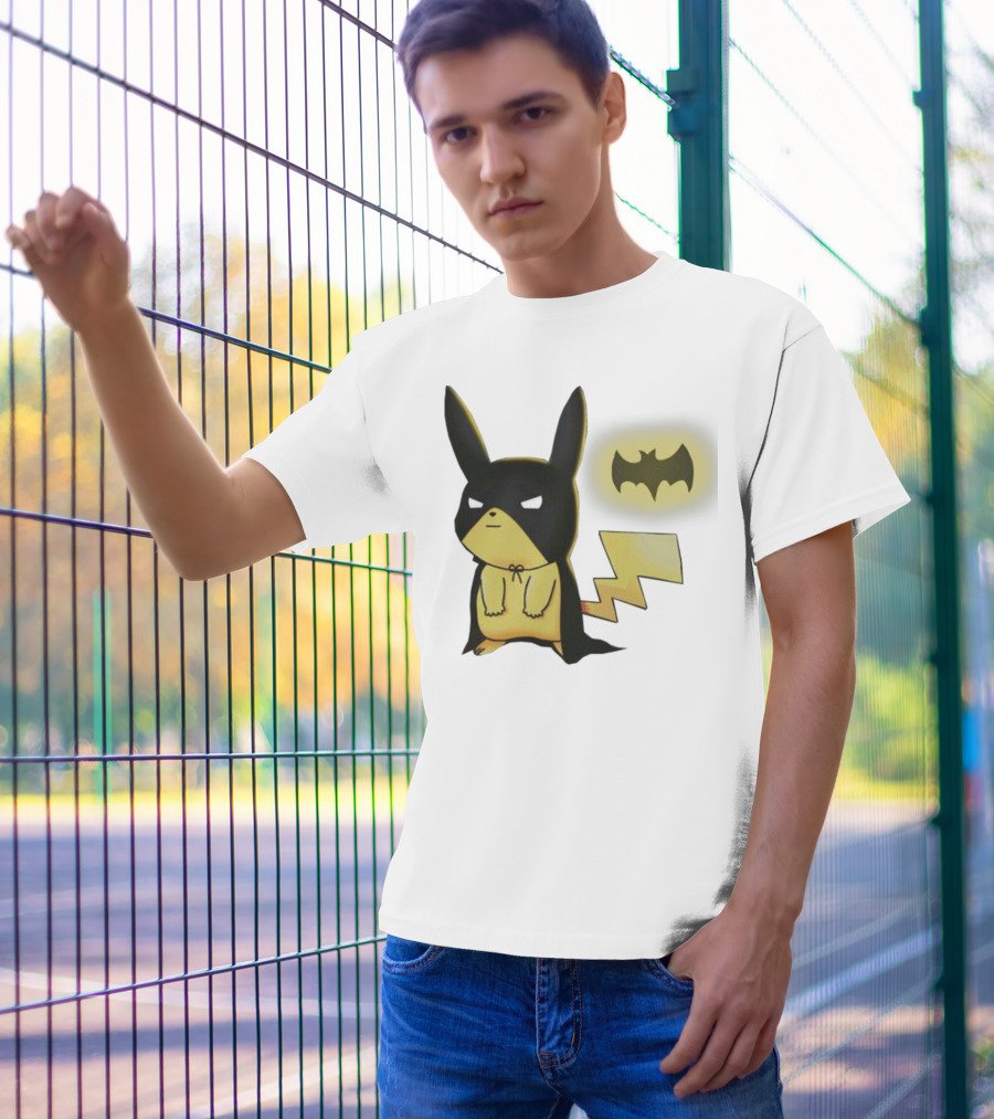 Pikachu Batman Crossover With Iconic Bat T-Shirt