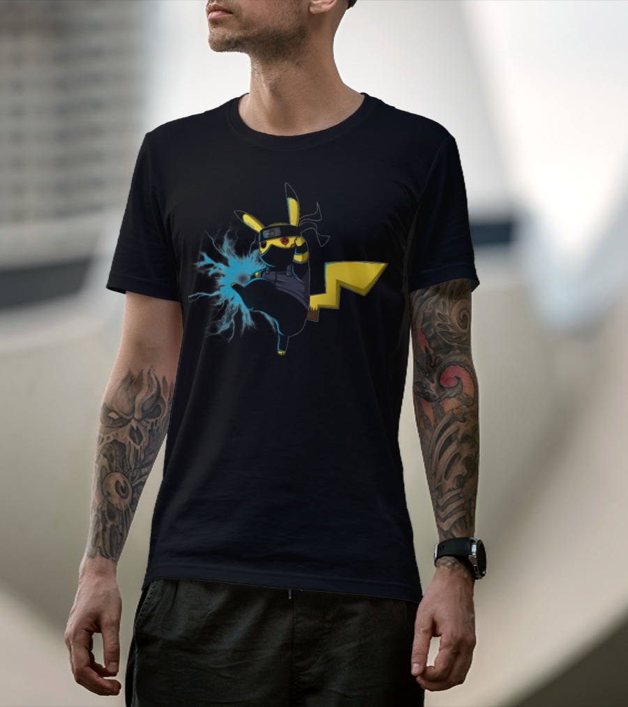 Pikachu Naruto Crossover Ninja Thunderbolt T-Shirt