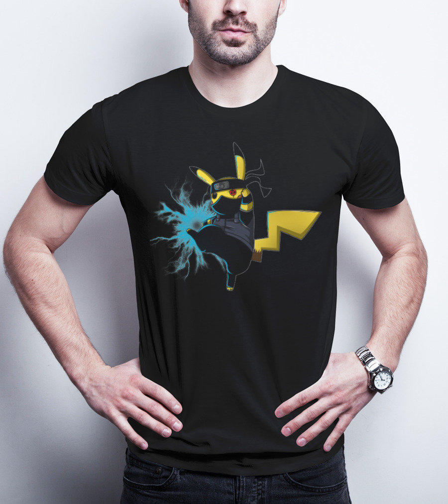 Pikachu Naruto Crossover Ninja Thunderbolt T-Shirt