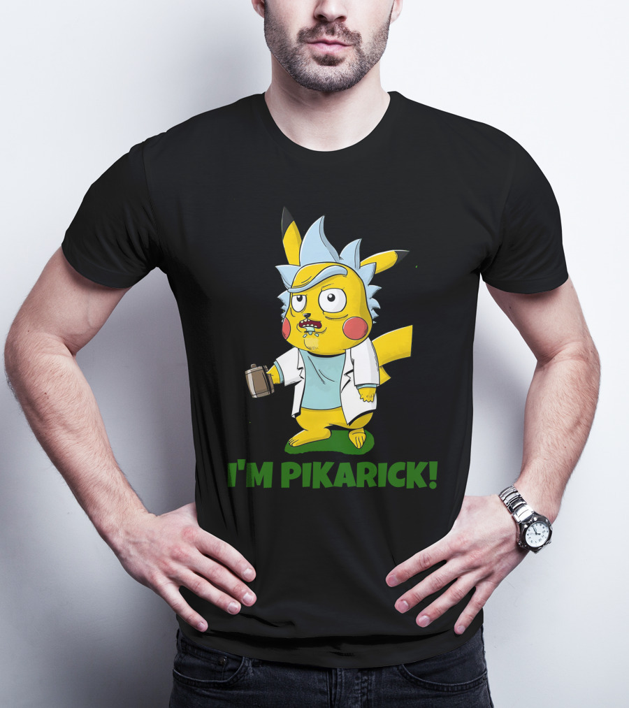 Rick And Morty I’m Pikarick Pikachu Crossover With Lab Coat And Portal Gun T-Shirt