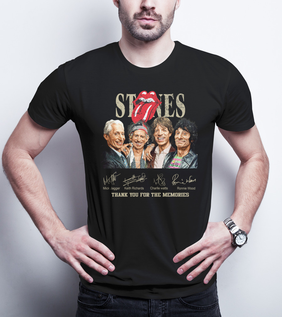 Stones Thank You For The Memories Mick Jagger Keith Richards Charlie Watts Ronnie Wood T-Shirt