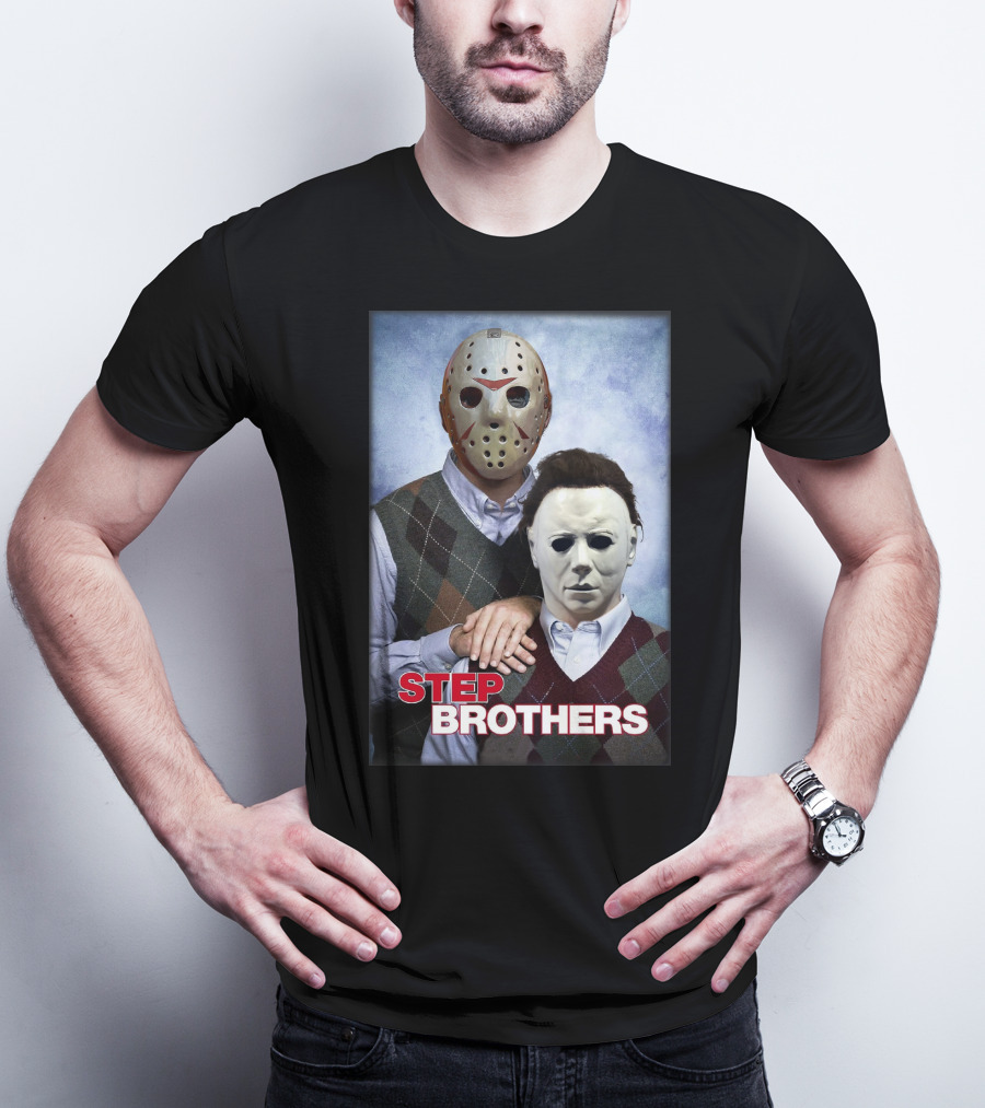Step Brothers Jason Voorhees Michael Myers Comedy Horror Crossover T-Shirt