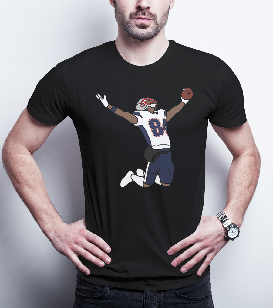 Antonio Brown Patriots Celebration Jumping Football Player Number 84 T-Shirt