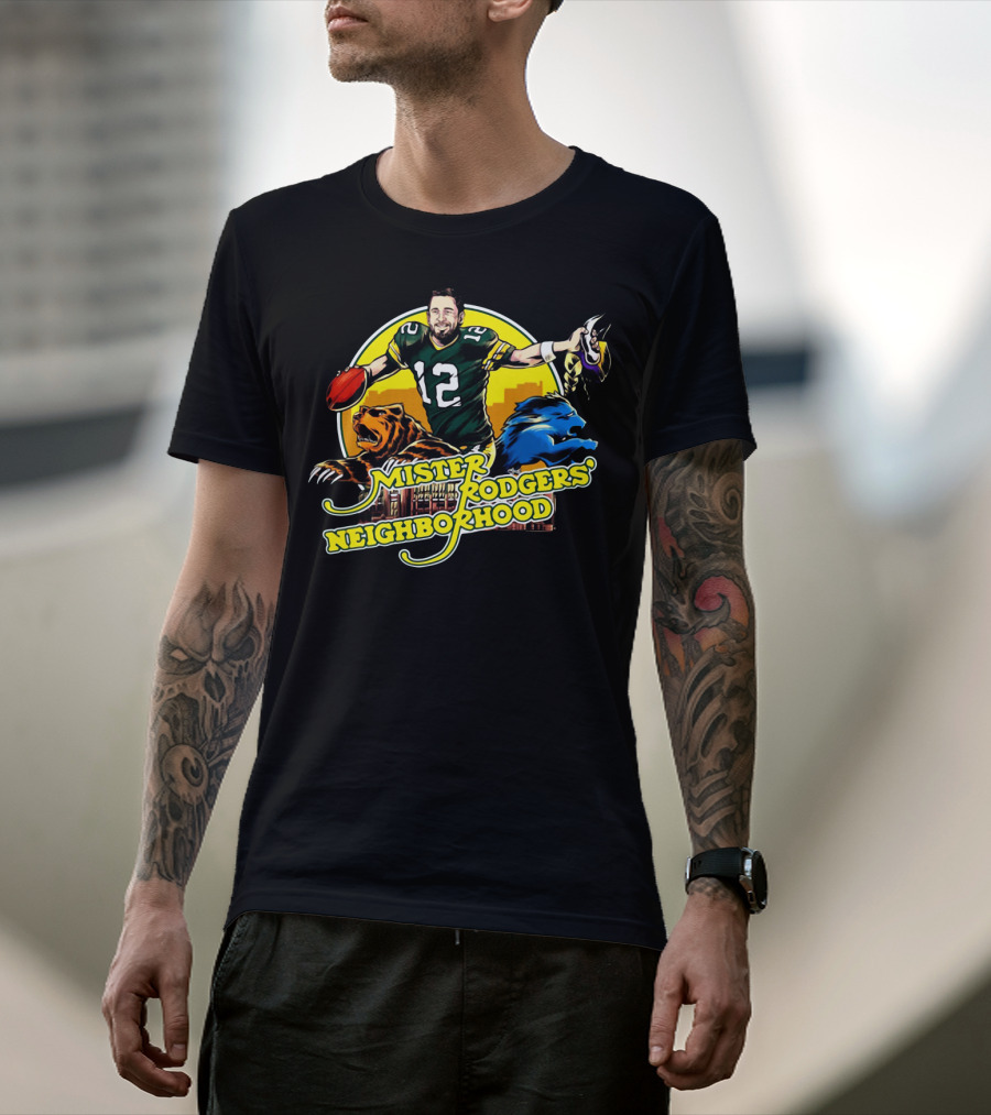 Mister Rodgers Neighborhood 12 Football Player Bear Lion T-Shirt