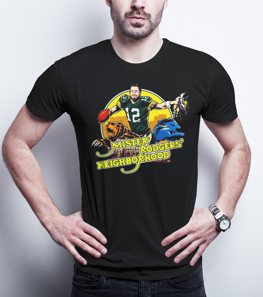 Mister Rodgers Neighborhood 12 Football Player Bear Lion T-Shirt