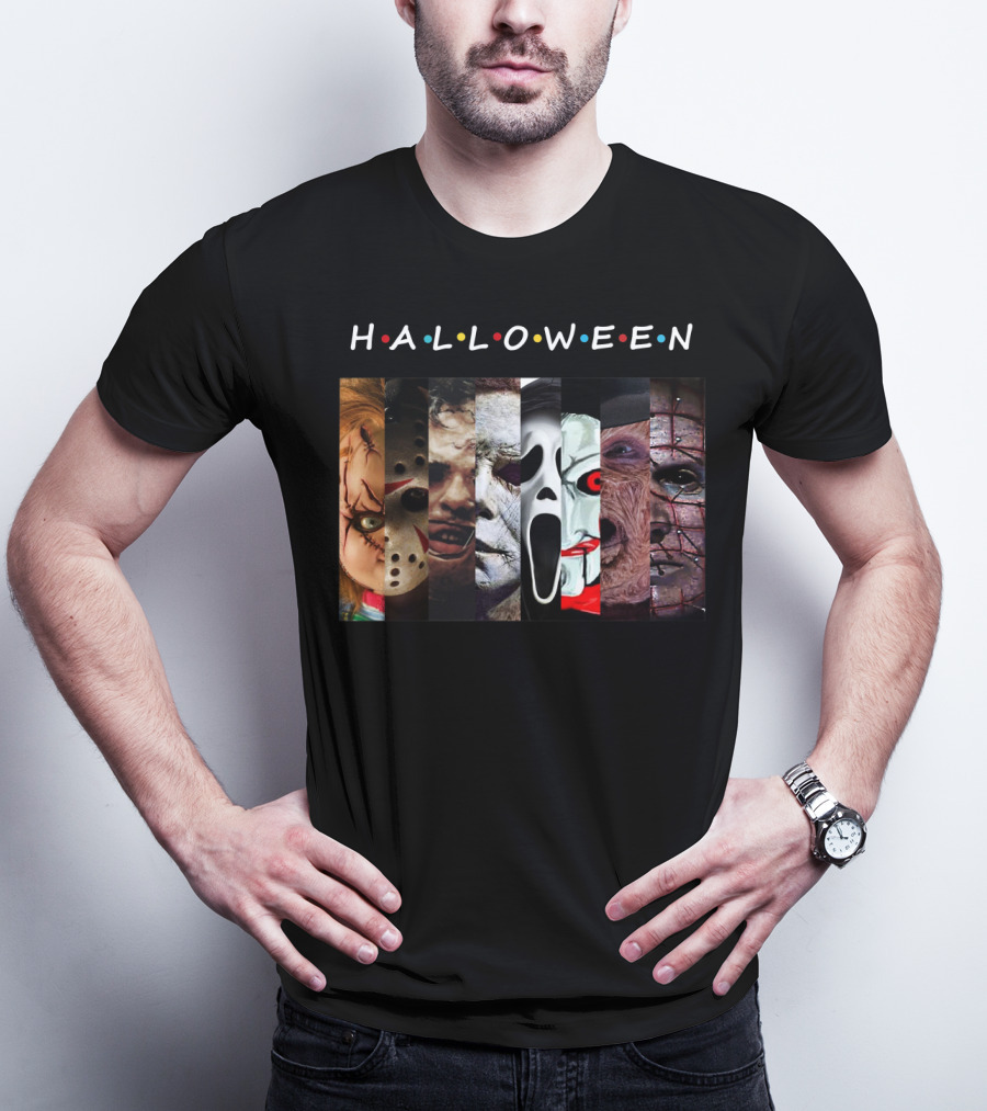 Halloween Horror Icons Faces T-Shirt