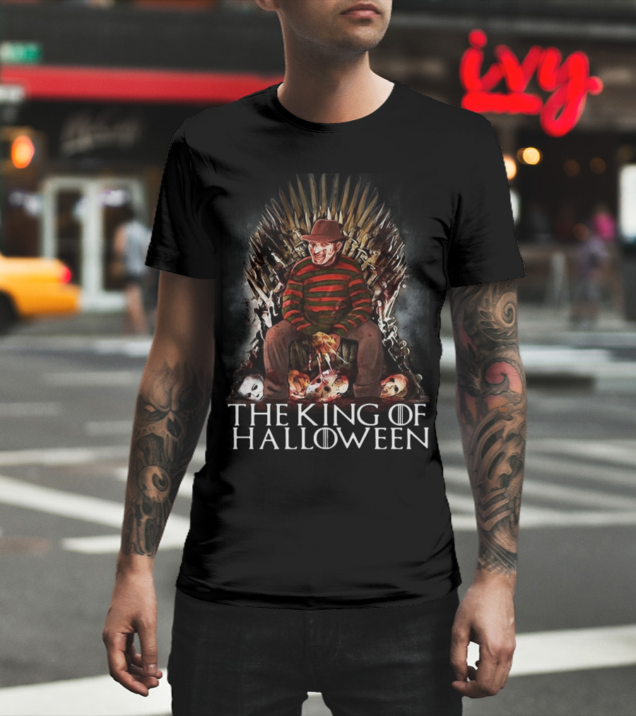 Freddy Krueger The King Of Halloween Game Of Thrones Throne T-Shirt