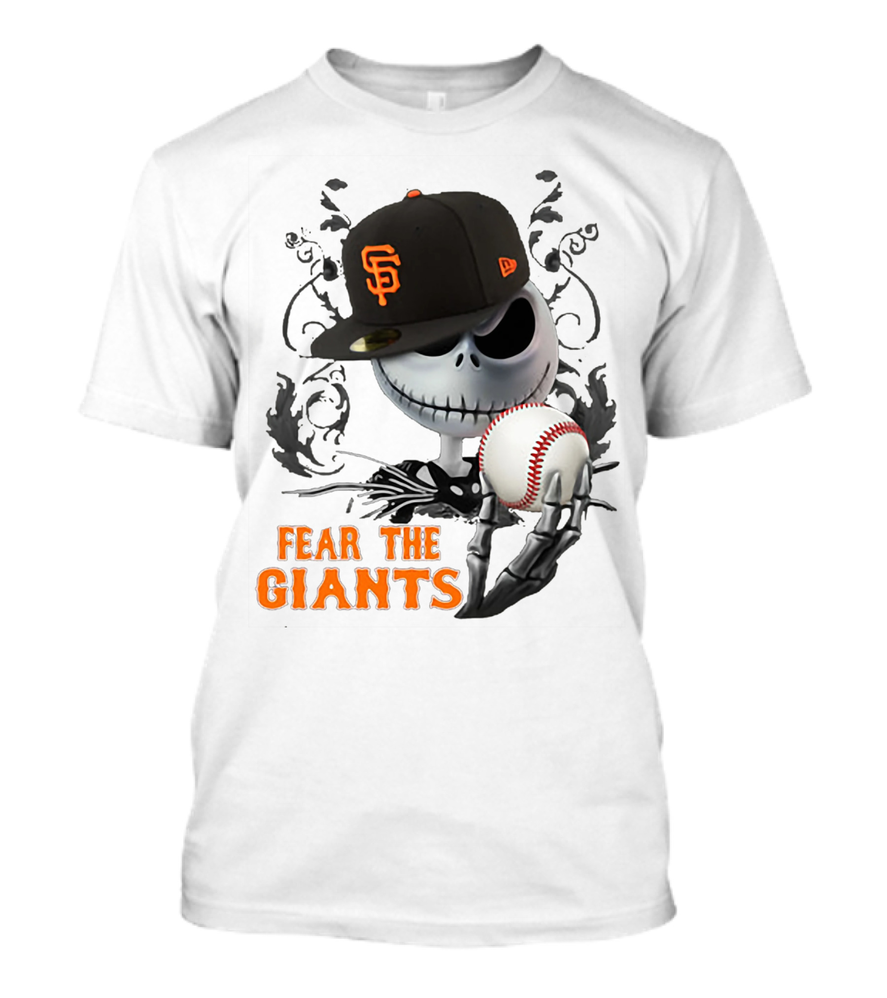 Jack Skellington Fear The Giants San Francisco Baseball Cap Spooky T-Shirt