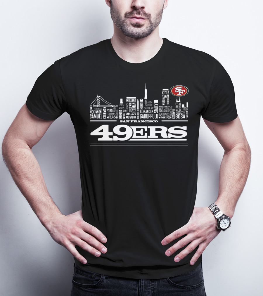 San Francisco 49ers Cityscape Player Names Team T-Shirt