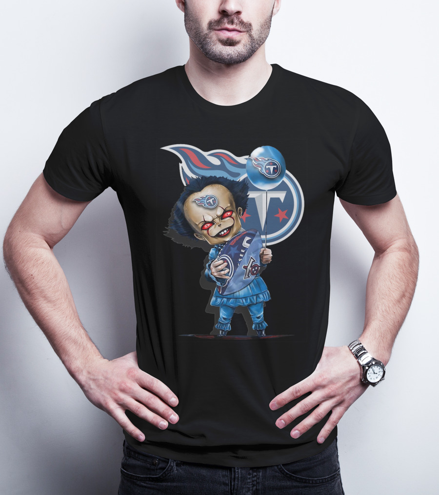Pennywise Tennessee Titans Football Horror Mashup T-Shirt