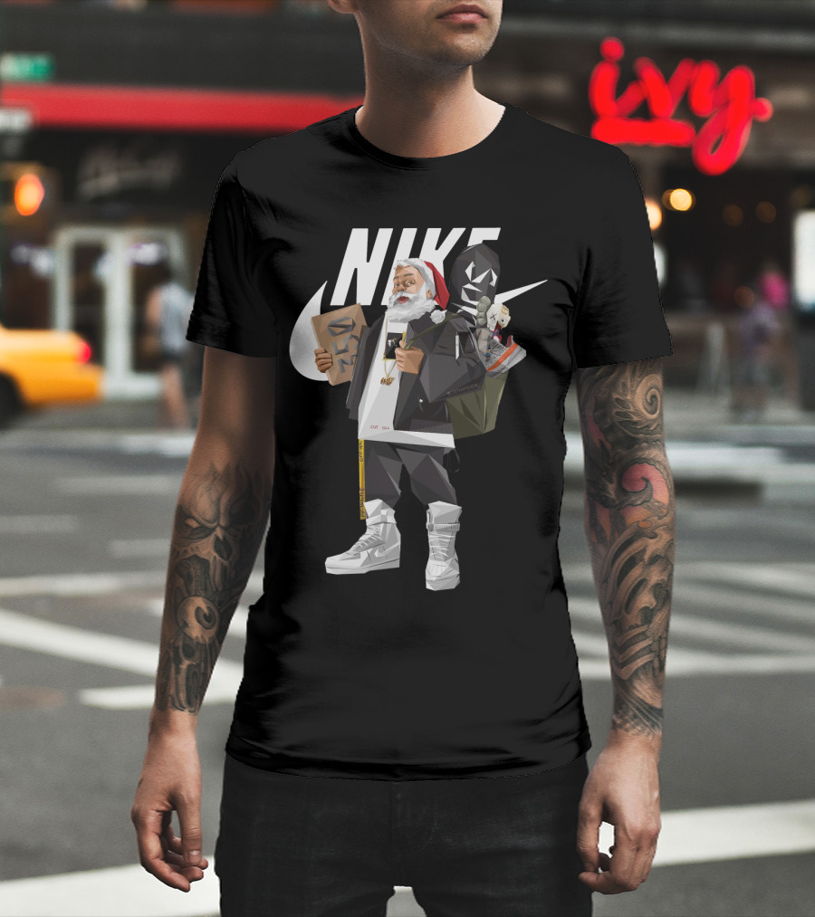 Santa Claus Nike Hiphop Sneaker Shopping Iconic Style T-Shirt