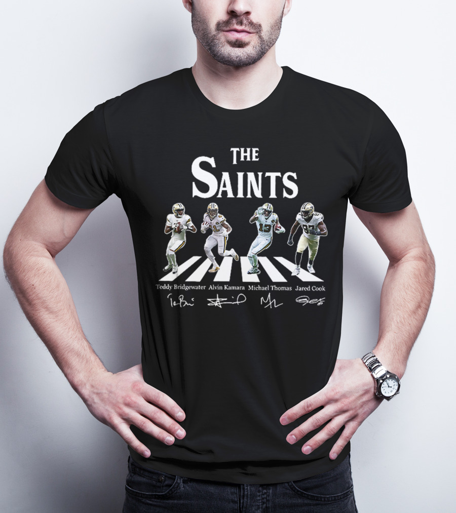 The Saints Teddy Bridgewater Alvin Kamara Michael Thomas Jared Cook Abbey Road T-Shirt