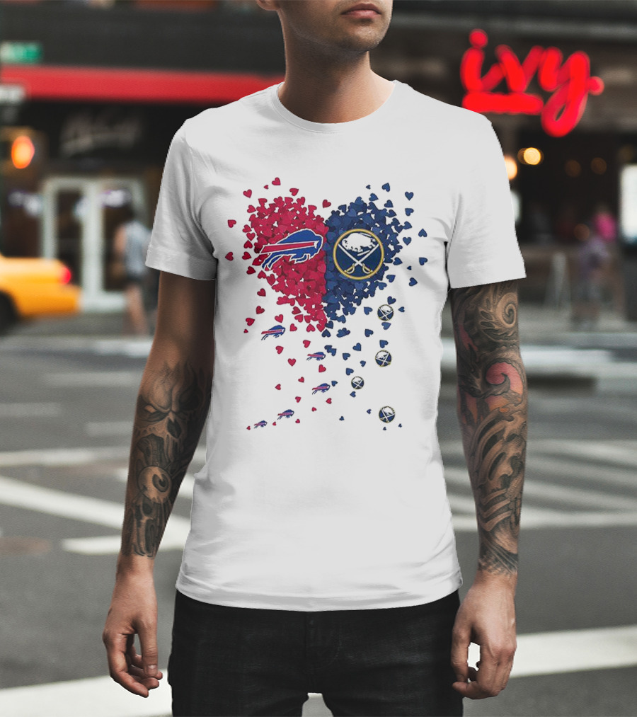 Buffalo Bills And Sabres Heart T-Shirt