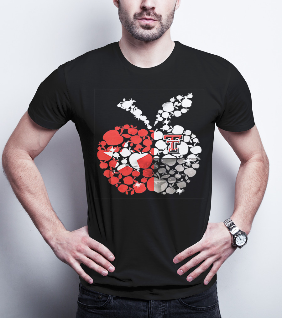Texas Tech Red Raiders Apple Pattern State Flag T-Shirt