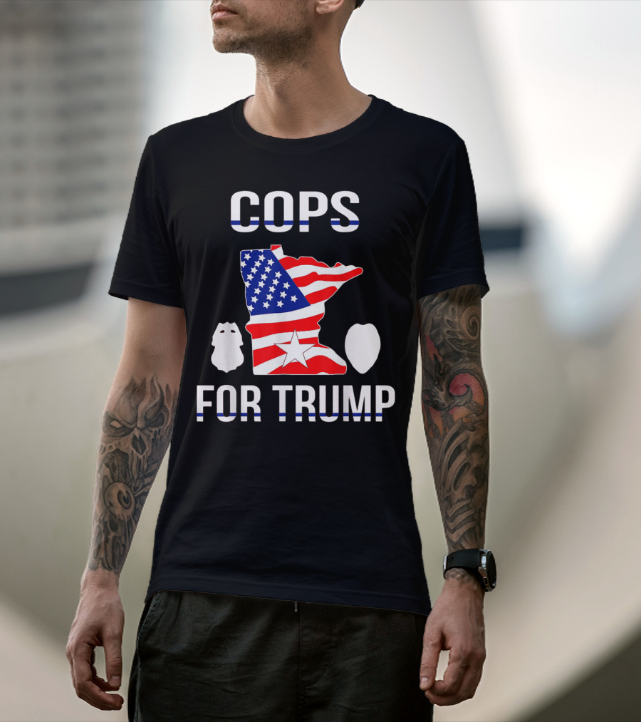 Cops For Trump Minnesota American Flag Police Support T-Shirt