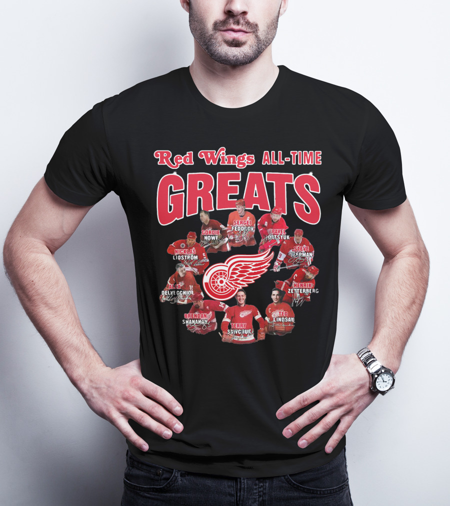 Red Wings All-Time Greats Legends Hockey Players T-Shirt