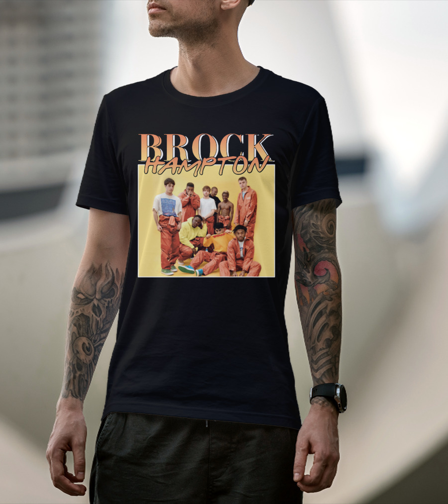 BROCKHAMPTON Band Music Group Portrait Orange Outfits T-Shirt
