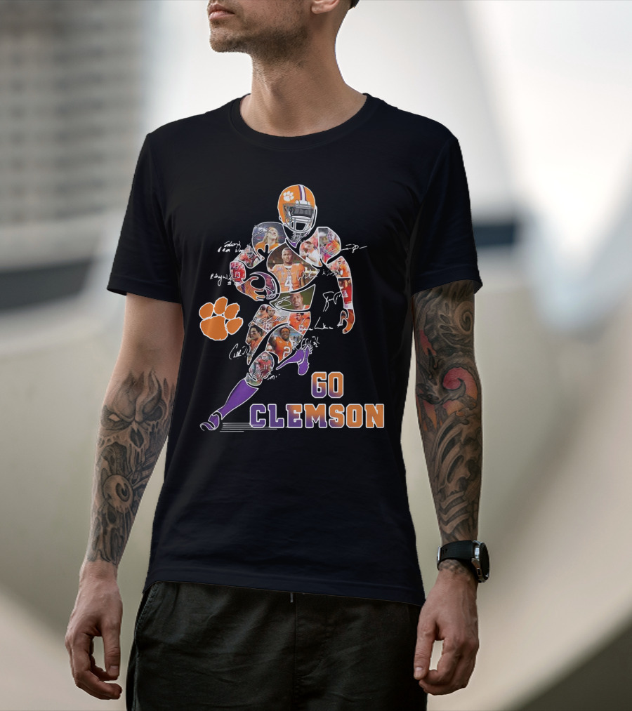 Clemson Tigers Football Team Heroes Collage Go T-Shirt