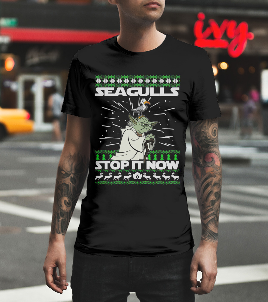 Seagulls Stop It Now Yoda Christmas T-Shirt