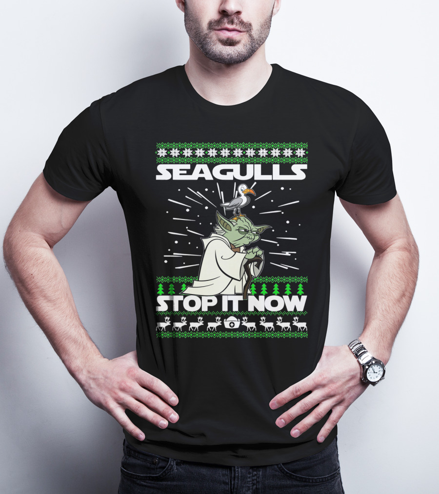Seagulls Stop It Now Yoda Christmas T-Shirt