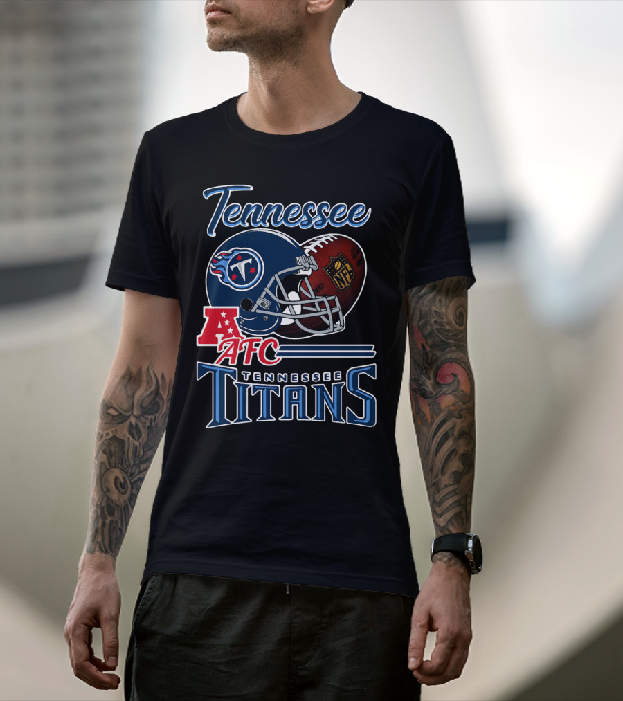 Tennessee Titans Afc Nfl Football Helmet T-Shirt
