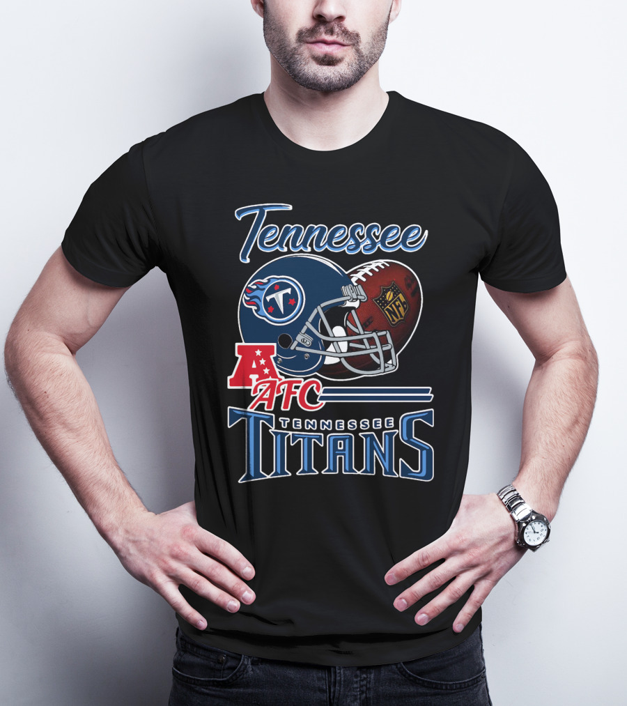 Tennessee Titans Afc Nfl Football Helmet T-Shirt