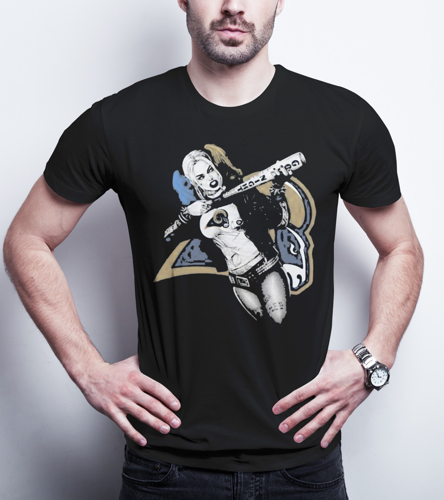 Dc Harley Quinn Rams Bat Villain Crossover T-Shirt