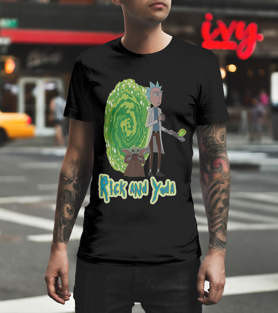 Rick And Yoda Portal Adventure T-Shirt