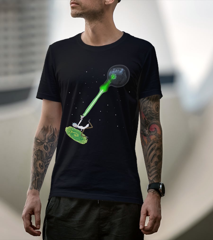 Rick Sanchez Kamehameha Death Star T-Shirt