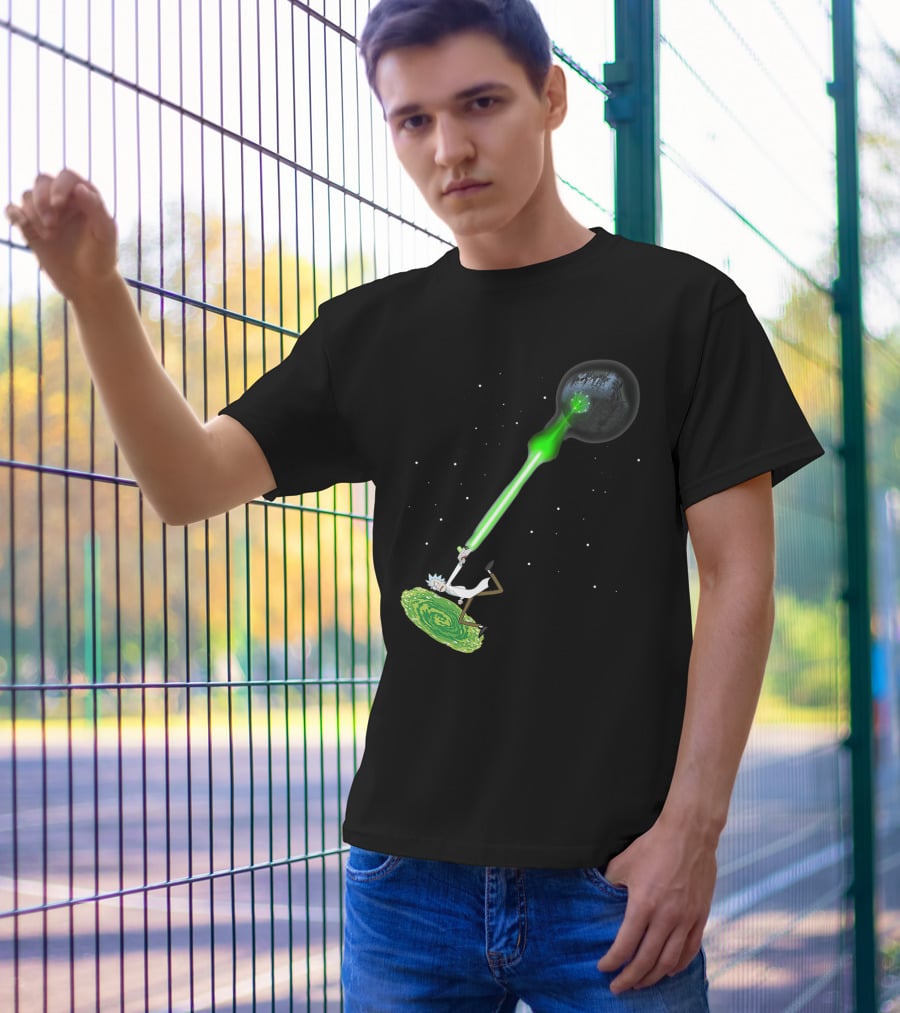 Rick Sanchez Kamehameha Death Star T-Shirt