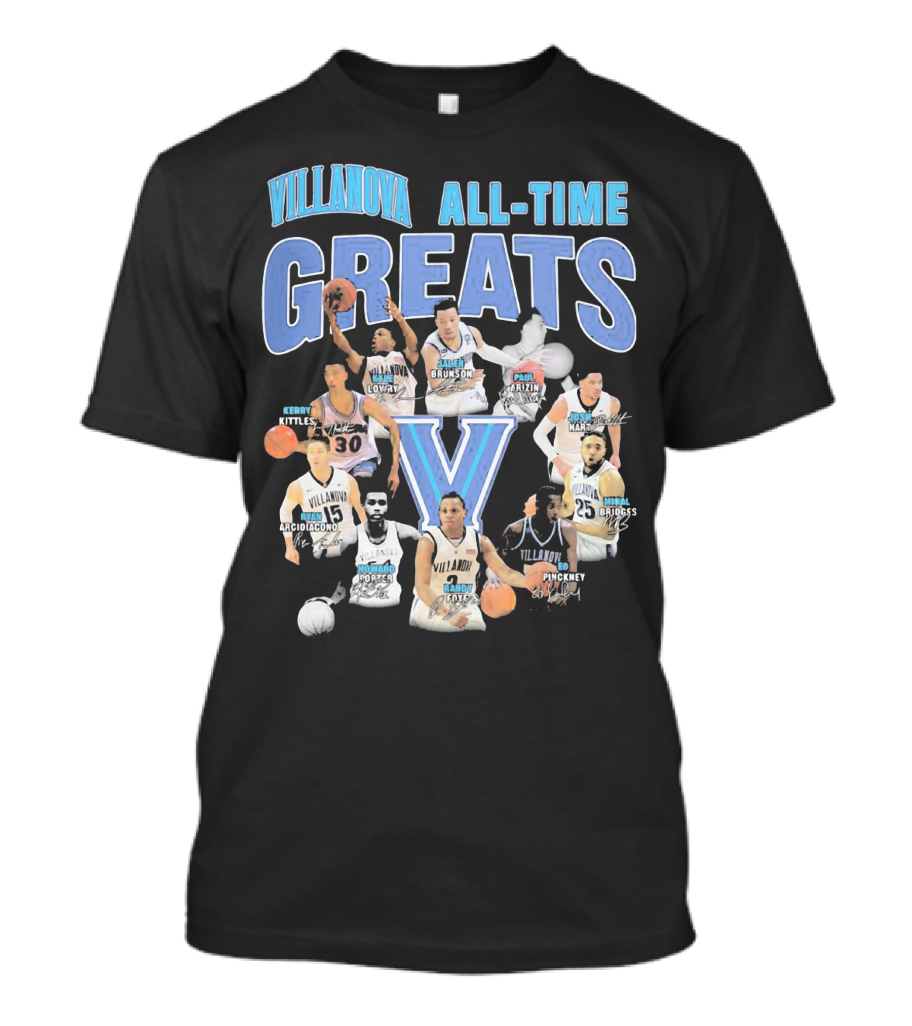 Villanova Wildcats All-Time Greats Basketball Legends T-Shirt