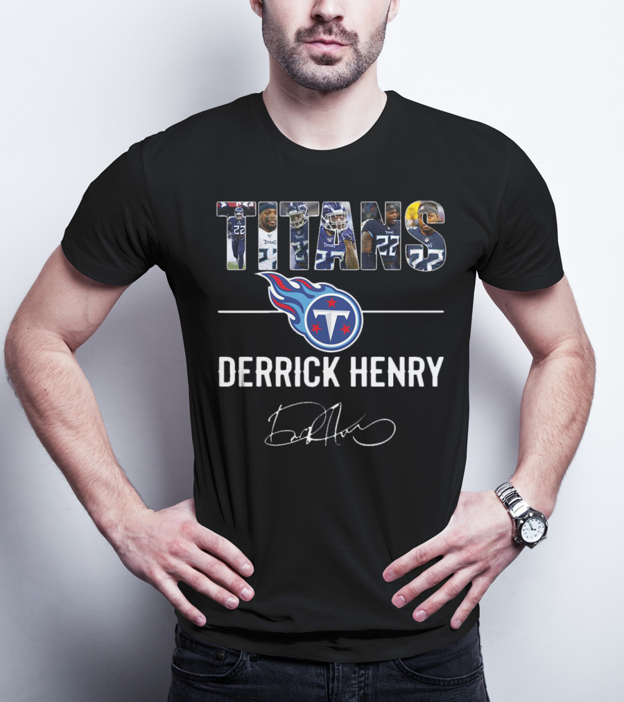 Tennessee Titans Derrick Henry Signature Jersey Nfl Football T-Shirt