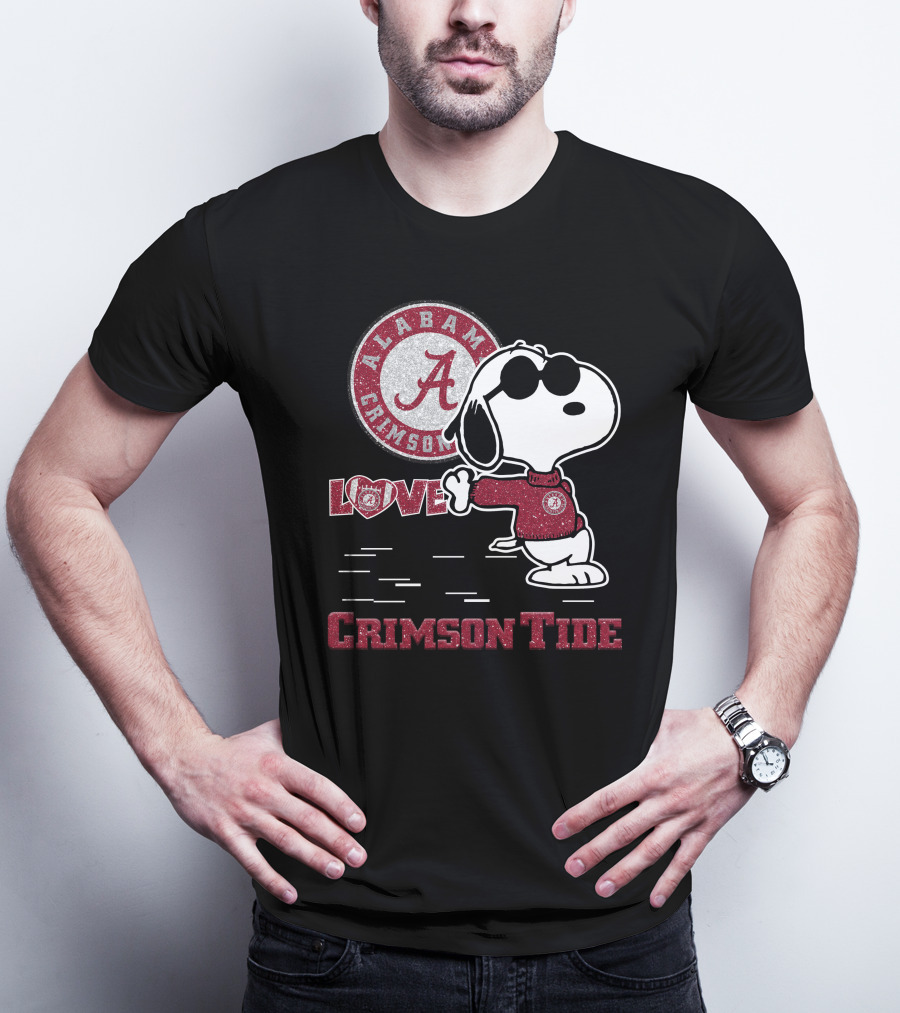 Snoopy Crimson Tide Alabama Love T-Shirt