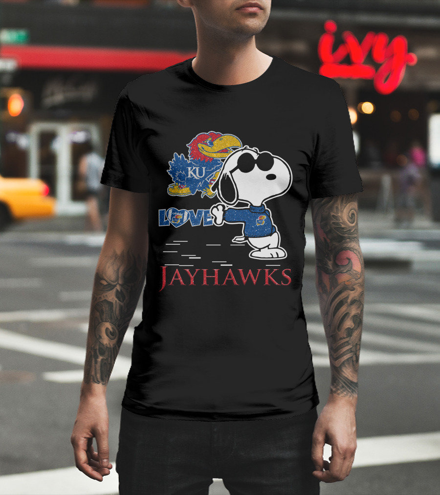 Snoopy KU Love Jayhawks T-Shirt