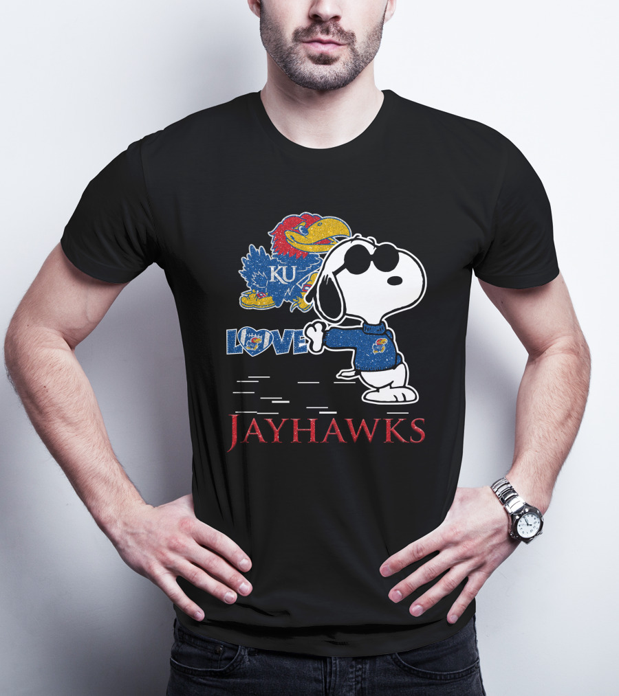 Snoopy KU Love Jayhawks T-Shirt