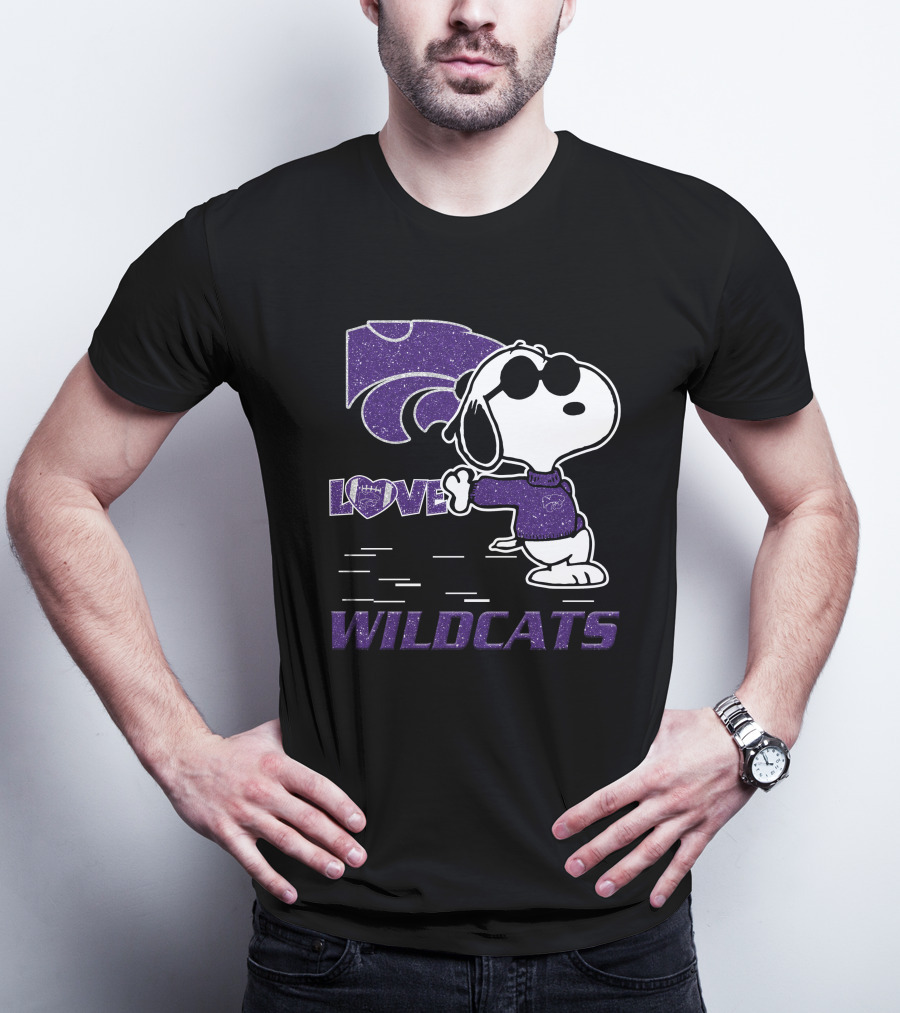 Snoopy Love Kansas State Wildcats Peanuts T-Shirt