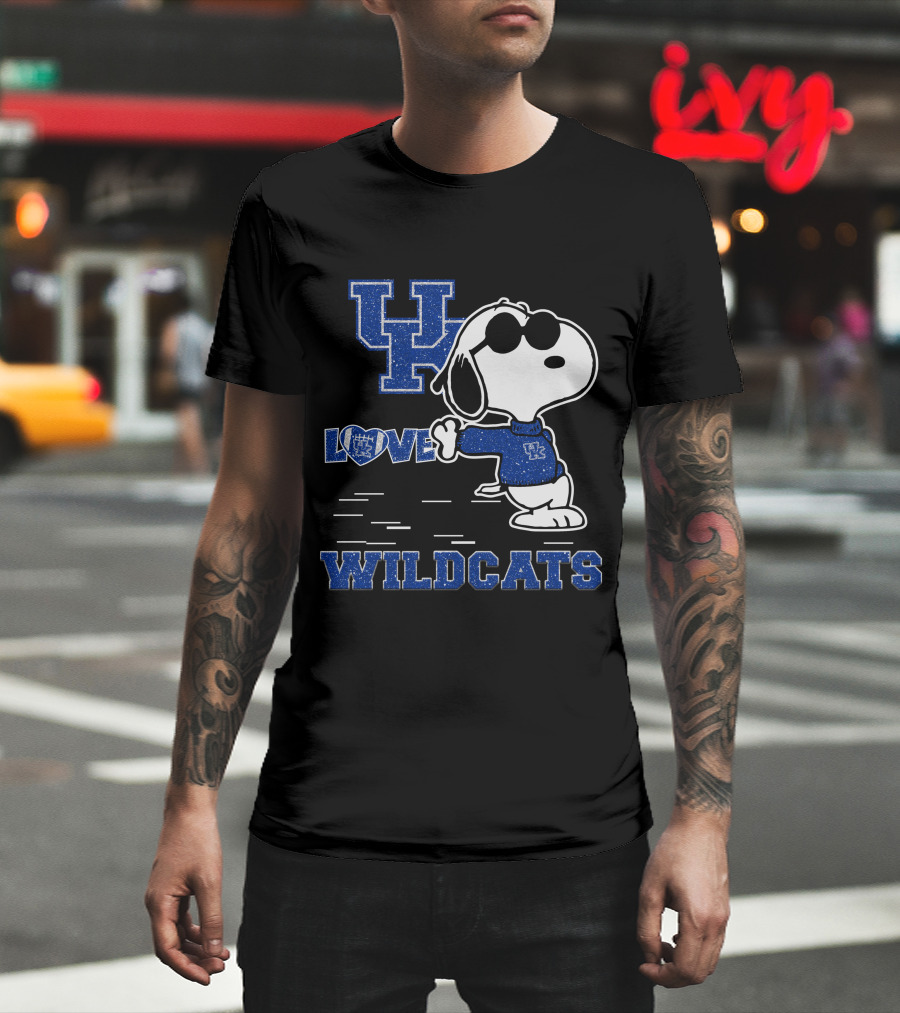 Snoopy Love Kentucky Wildcats Blue UK T-Shirt