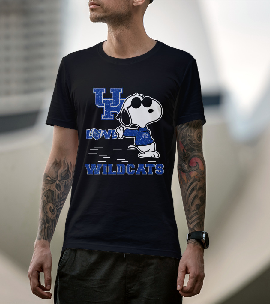 Snoopy Love Kentucky Wildcats Blue UK T-Shirt