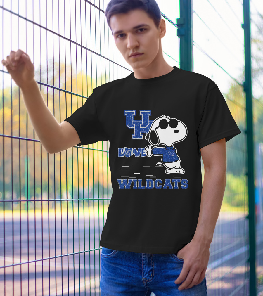 Snoopy Love Kentucky Wildcats Blue UK T-Shirt