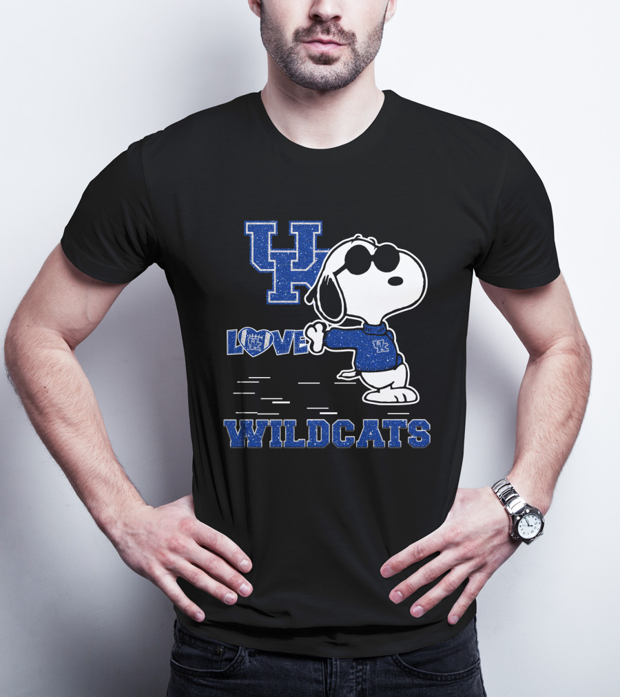 Snoopy Love Kentucky Wildcats Blue UK T-Shirt