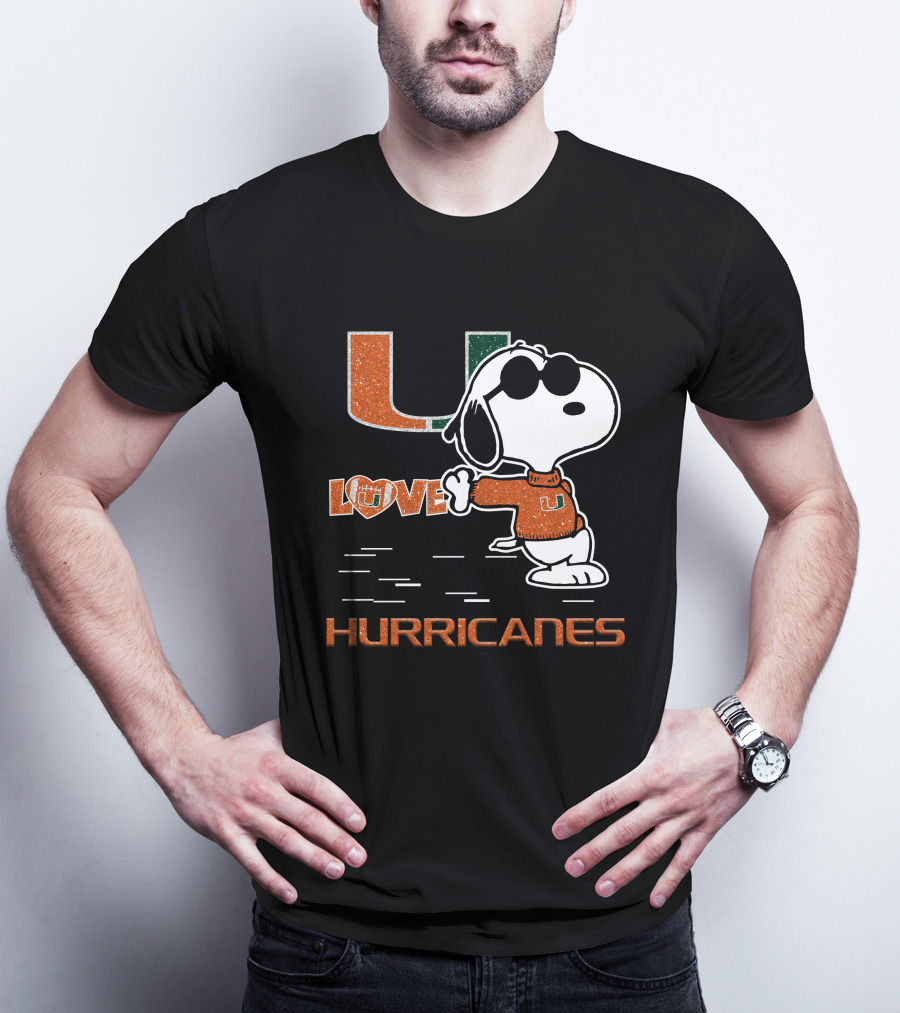 Snoopy Love Miami Hurricanes U T-Shirt