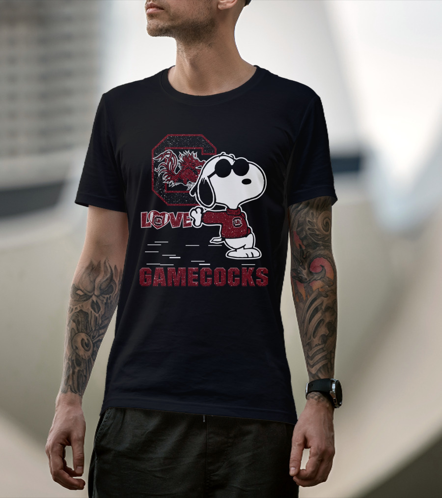 Snoopy Love Gamecocks South Carolina T-Shirt