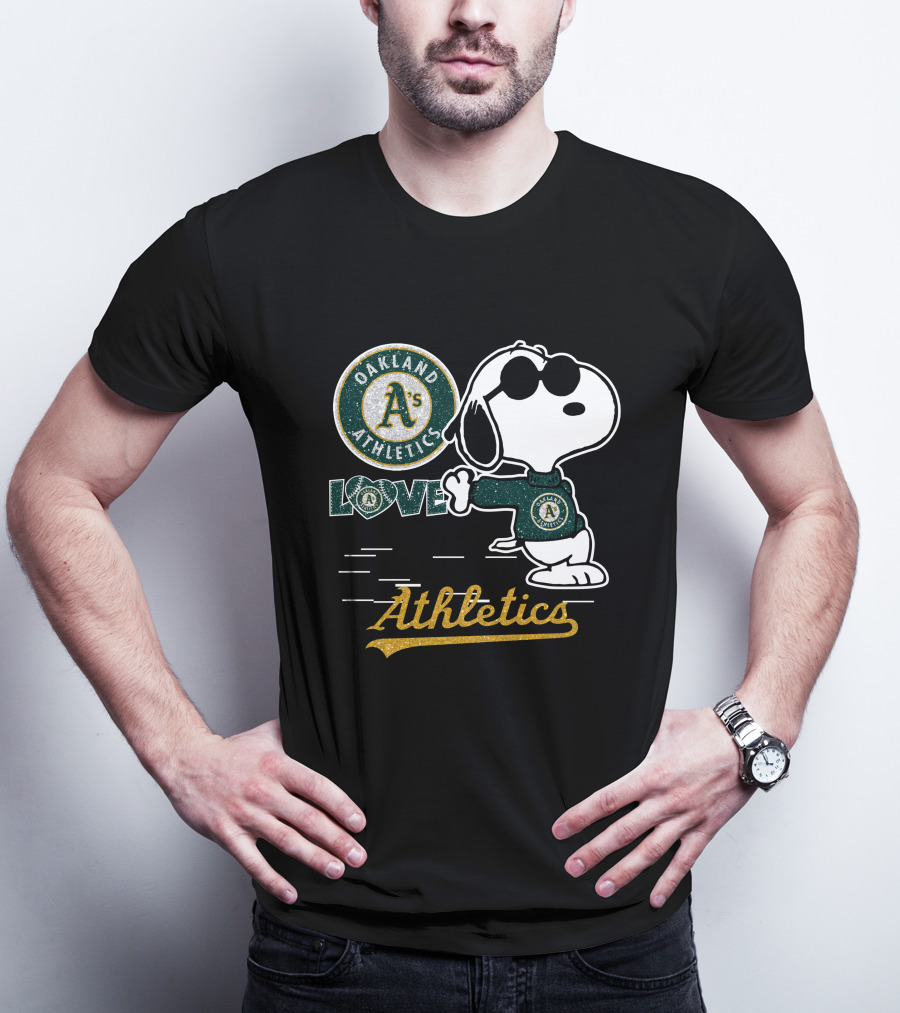 Snoopy Oakland Athletics Love T-Shirt