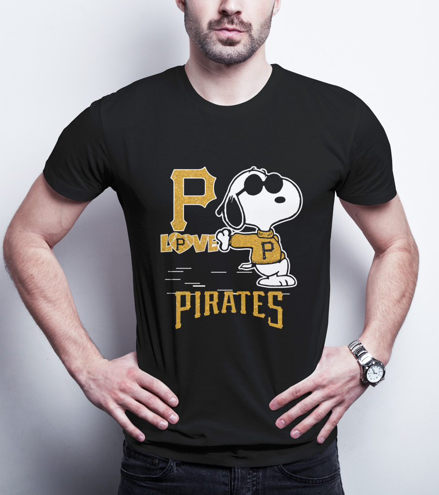 Snoopy Love Pittsburgh Pirates P Baseball T-Shirt