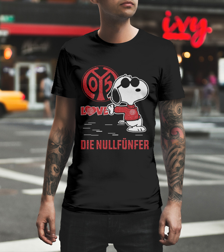 LOVE 1. FSV Mainz 05 Snoopy Die Nullfünfer T-Shirt