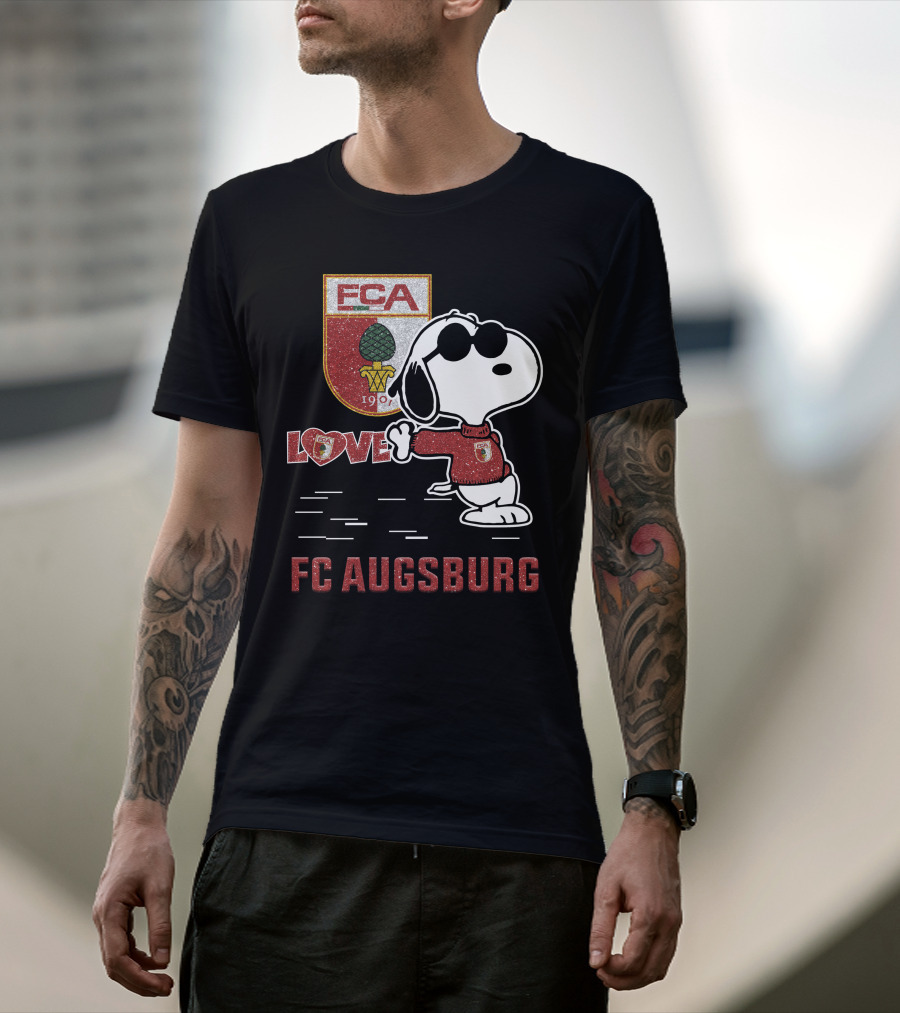 Snoopy FC Augsburg Love FCA 1907 T-Shirt
